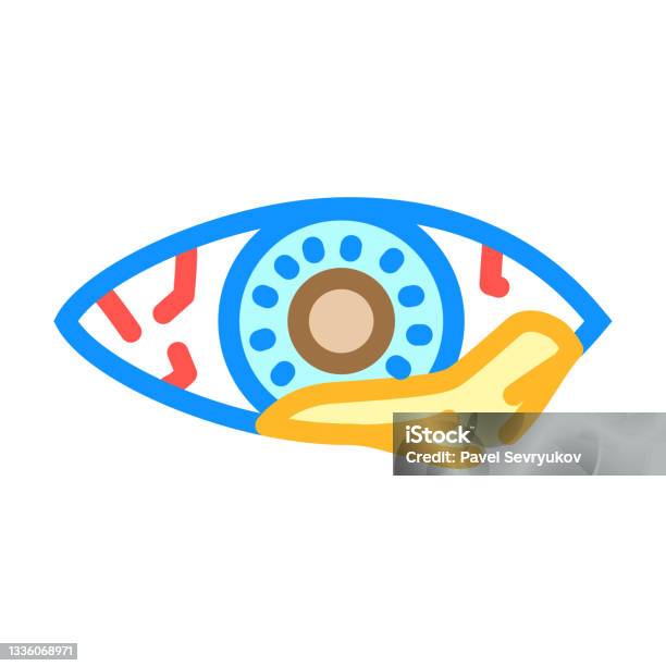Ilustración De Infección Ocular Oftalmología Icono Vector Ilustración Y
