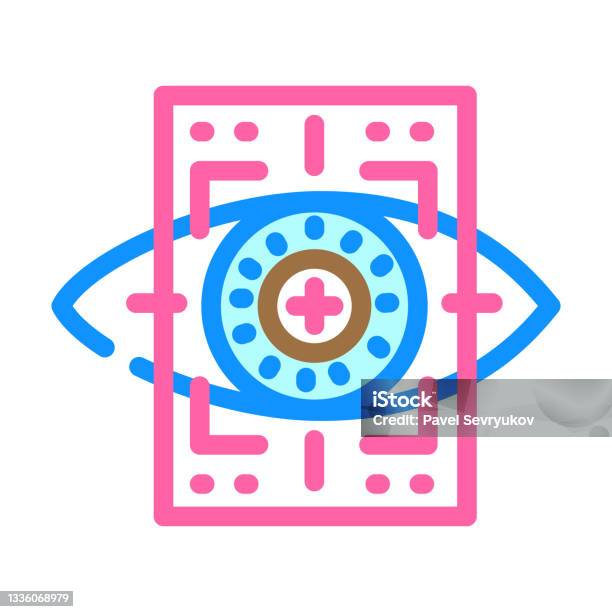 Ilustración De Ojo Con Malla Oftalmología Icono Icono Vector