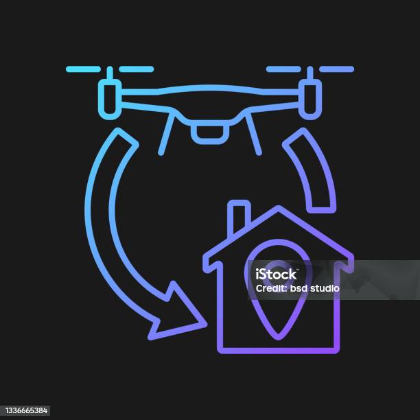 Retour À La Maison Fonction De Dégradé Vecteur Icône Détiquette