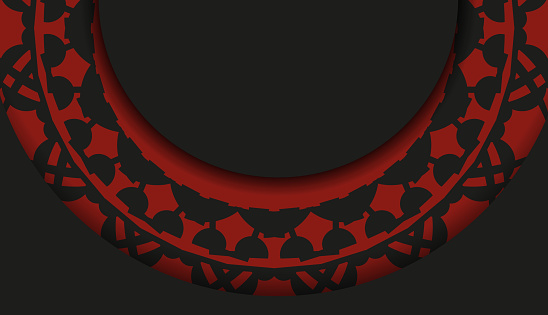 Desain Kartu Pos Warna Hitam Dan Merah Dengan Corak Mewah Desain Kartu