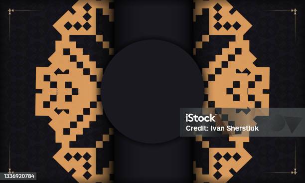 Desain Kartu Pos Siap Cetak Dengan Ornamen Mewah Spanduk Template Hitam