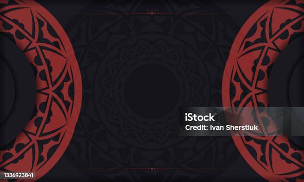 Template Untuk Desain Cetak Kartu Pos Dengan Ornamen Yunani Spanduk