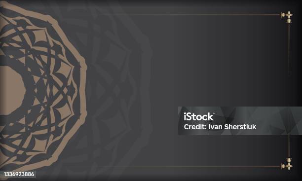 Template Untuk Desain Cetak Kartu Pos Dengan Ornamen Yunani Spanduk