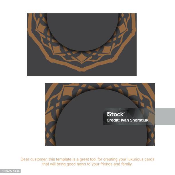 Desain Kartu Vector Business Berwarna Abuabu Dengan Ornamen Yunani