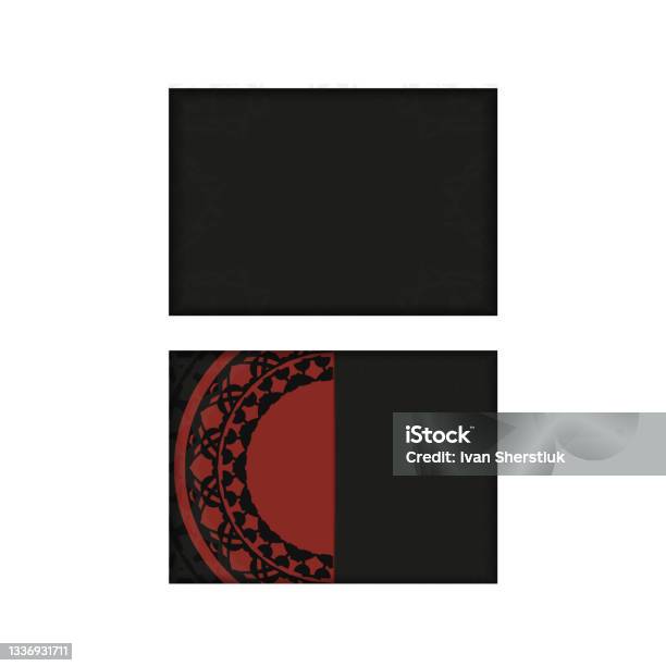 Vector Template Untuk Kartu Pos Desain Cetak Dalam Warna Hitammerah