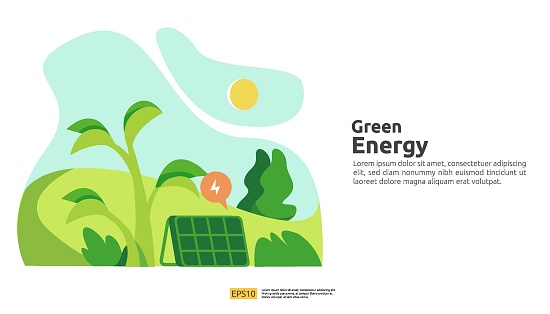 Environmental Concept For Green Clean Energy Sources With Renewable