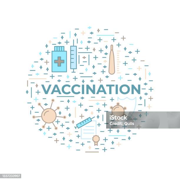 Élément De Conception De Licône De La Ligne De Vaccination Et