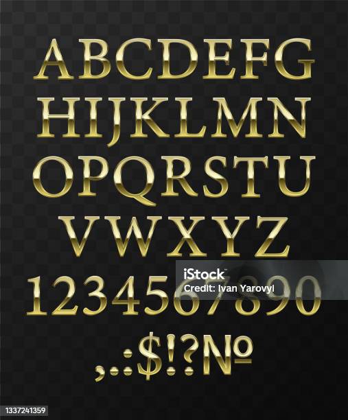 Gold Font Numbers And Letters Alphabet Typography Vector Golden Font ... Gold Font Numbers And Letters Alphabet Typography Vector Golden Font ...