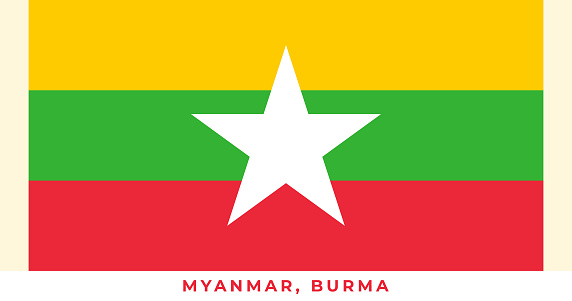 Bendera Nasional Myanmar Bendera Burma Ilustrasi Vektor Bendera Myanmar
