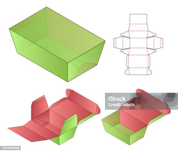 Conception De Modèle De Découpe De Matrice Demballage De Boîte Maquette