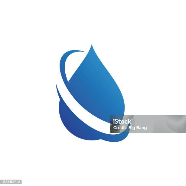 Biru Tetesan Air Logo Template Desain Ilustrasi Vektorn Ilustrasi Stok