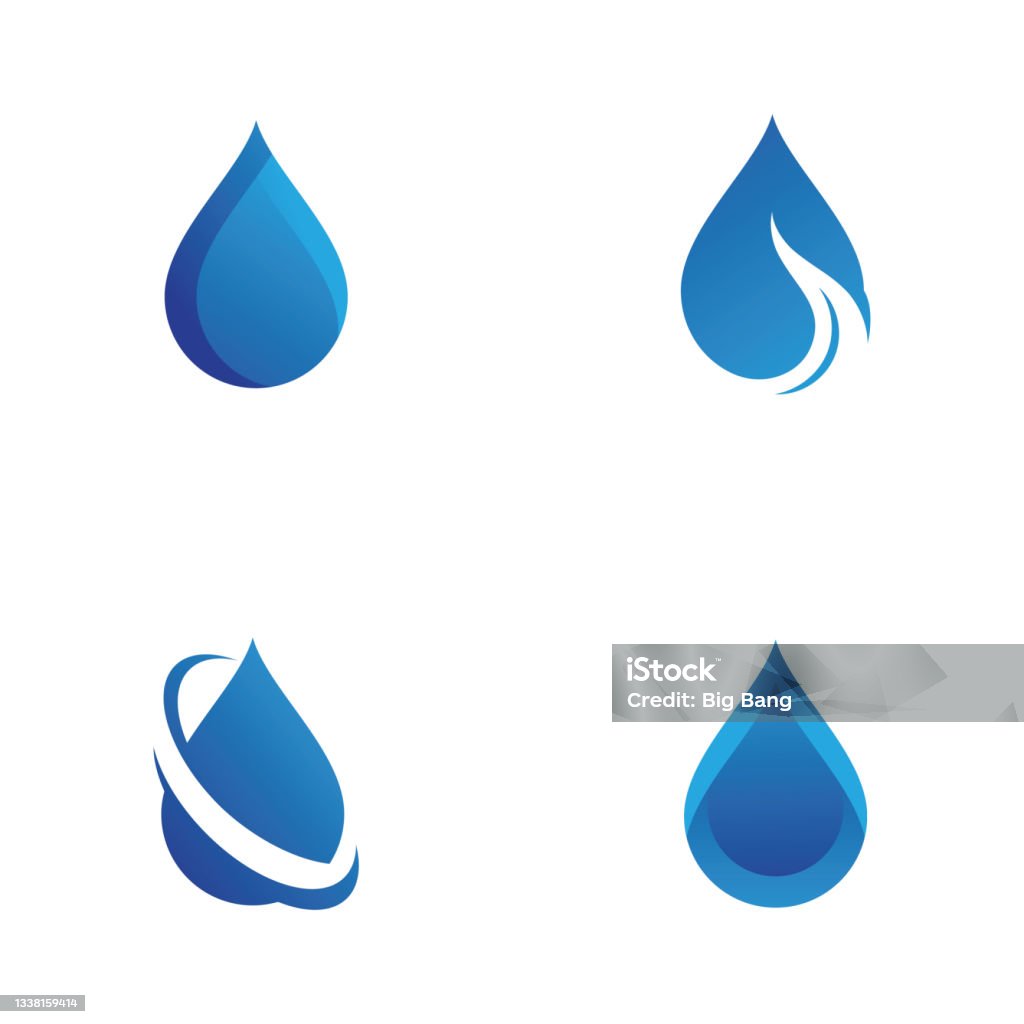 Biru Tetesan Air Logo Template Desain Ilustrasi Vektorn Ilustrasi Stok