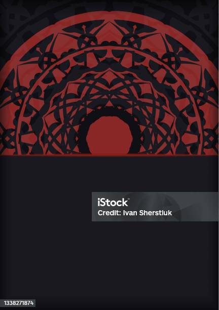 Vector Template Untuk Desain Cetak Kartu Pos Warna Hitam Dengan Pola