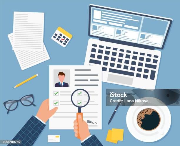 Concept Dentretien Dembauche Cv Demploi Illustration De Cv Personnel