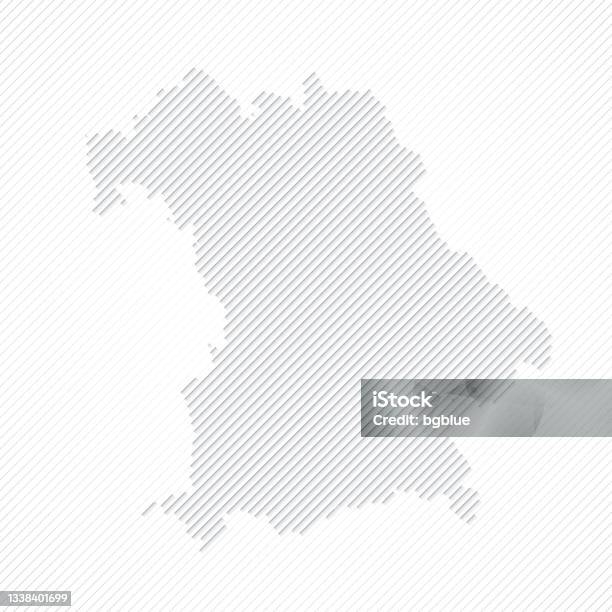 Carte De La Bavière Conçue Avec Des Lignes Sur Fond Blanc Vecteurs