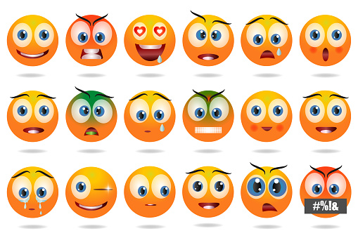 Ensemble Demojis Pack Dautocollants Emoji Vecteurs Libres De Droits Et
