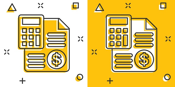 Icône De Calcul Dargent Dans Le Style Comique Illustration De Dessin