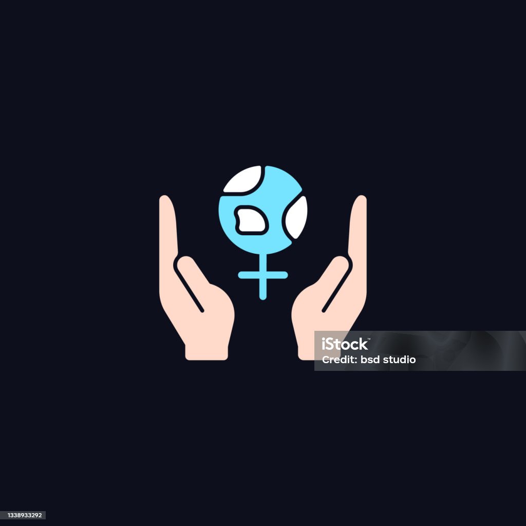 Feminism Support Rgb Color Icon For Dark Theme Stock Illustration