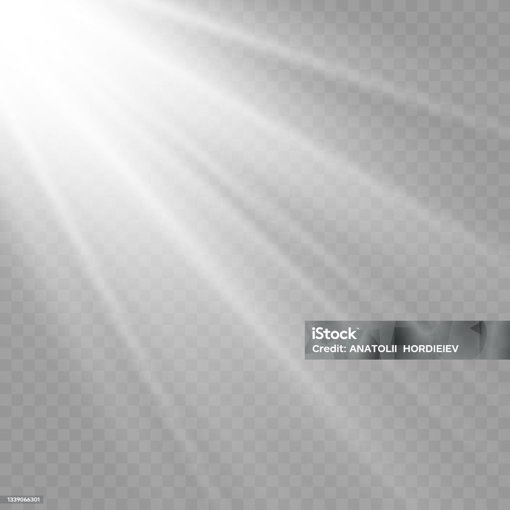 Ilustración De Destello De Luz Solar Rayos De Sol Luz De Haz Blanco Y Más Vectores Libres De