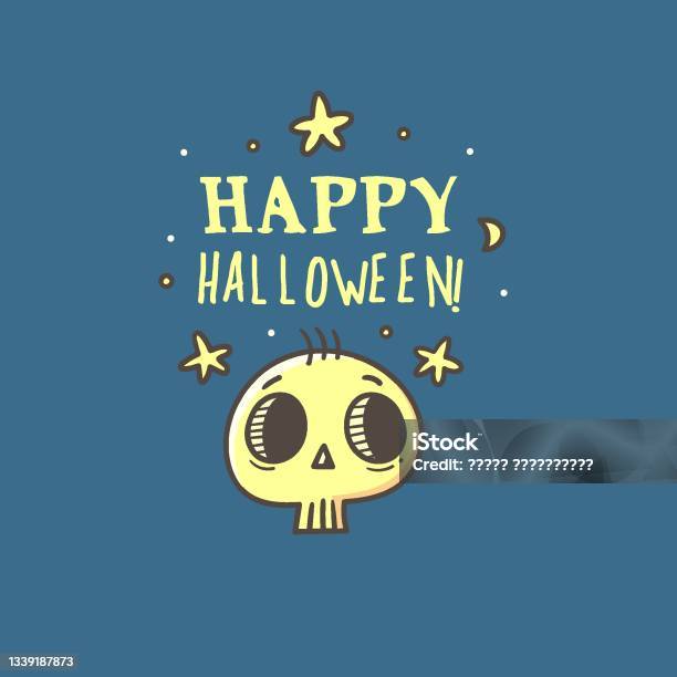 Kartu Halloween Dengan Monster Kartun Lucu Poster Liburan Dengan