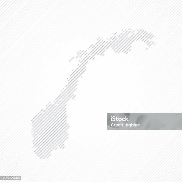 Carte De La Norvège Conçue Avec Des Lignes Sur Fond Blanc Vecteurs