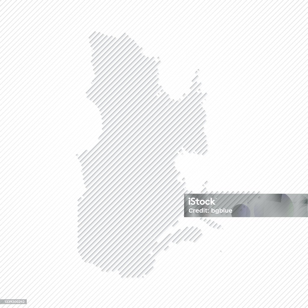 Quebec Map Designed With Lines On White Background Stock Illustration