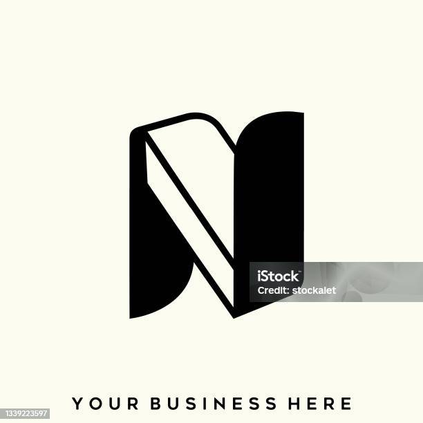 Logo De La Lettre N Initiale De Lalphabet Vecteurs Libres De Droits Et