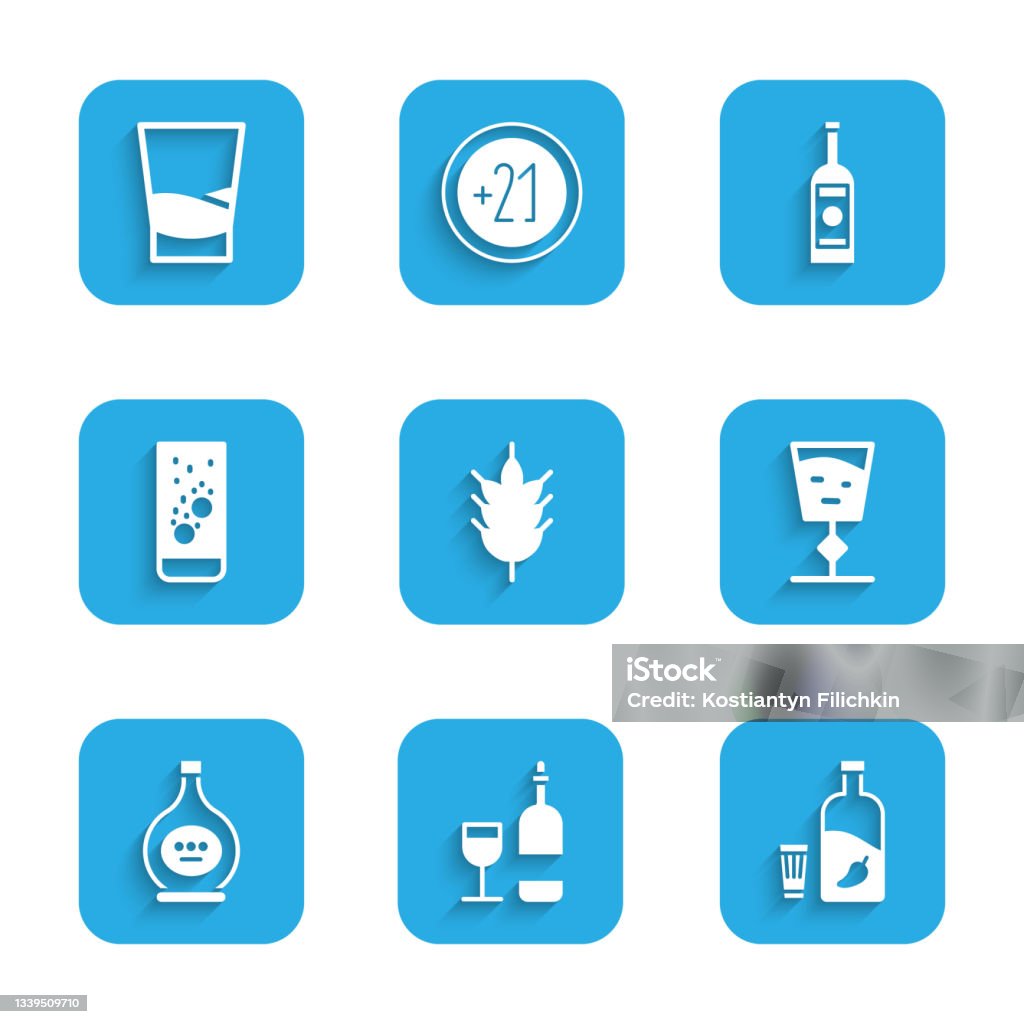 Set Hop Botol Anggur Dengan Gelas Vodka Pepper Dan Botol Cognac Atau