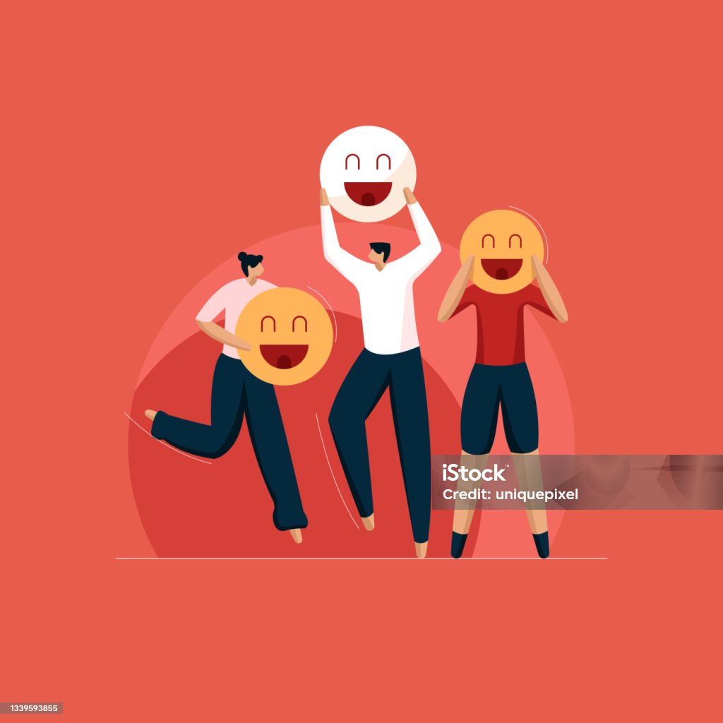 Orang Dengan Emoji Smiley Ilustrasi Vektor Hari Kebahagiaan ... Orang Dengan Emoji Smiley Ilustrasi Vektor Hari Kebahagiaan ...