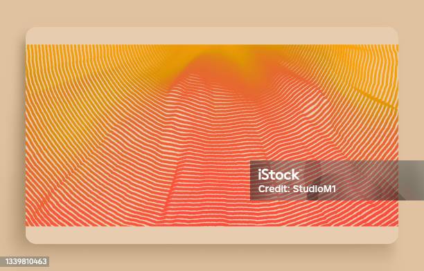 Gelombang Digital Abstrak Dengan Partikel Dinamis Gelombang Suara