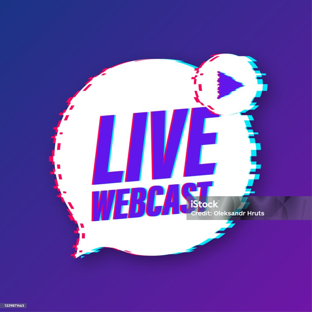 Live Webcast Button Icon Emblem Glitch Icon Vector Stock Illustration ... Live Webcast Button Icon Emblem Glitch Icon Vector Stock Illustration ...