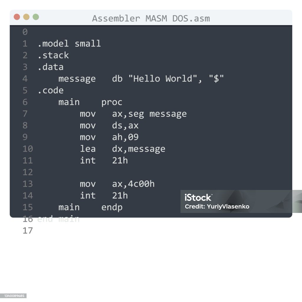 Ассемблер Masm Dos Язык Hello World Пример Программы В Окне Редактора ... Ассемблер Masm Dos Язык Hello World Пример Программы В Окне Редактора ...