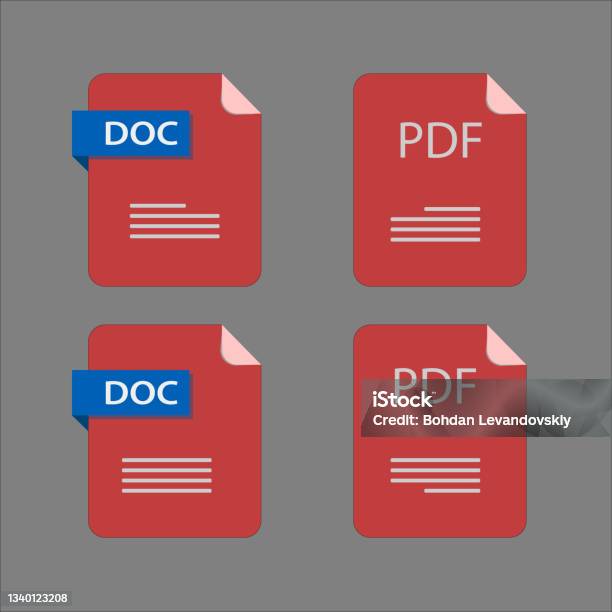 Desain Datar Dengan Dokumen Unduhan File Pdf Ikon Kumpulan Simbol