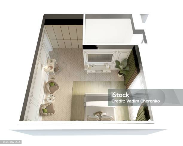 Visualisasi Desain Interior Perumahan Modern Ilustrasi 3d Render Cg