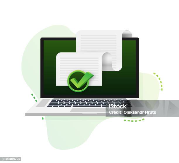 Unduh Tombol Csv Di Layar Laptop Mengunduh Konsep Dokumen File Dengan