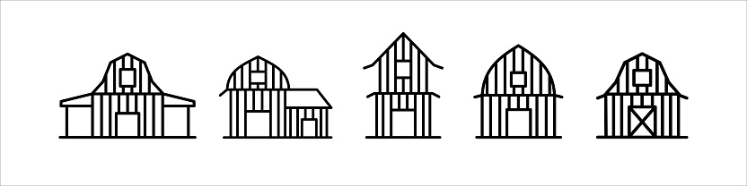 Jeu Dicônes De Grange Pack Dicônes Vectorielles De Grange Illustration