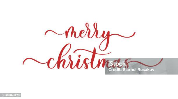 Merry Christmas Vector Teks Kaligrafi Huruf Desain Template Kartu