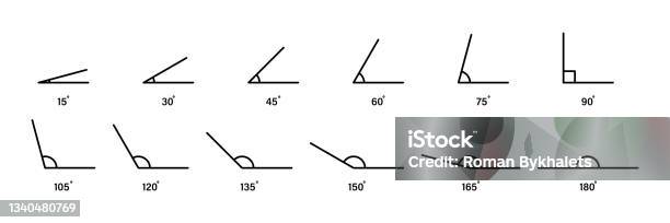 Angle Degree Grade Icon Angle 30 45 60 75 90 105 120 135 150 165 And