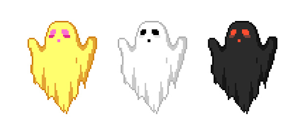 Pixel Art Geister Set Stock Vektor Art Und Mehr Bilder Von Geist Geist Gepixelt Halloween