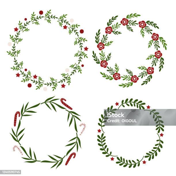 Desain Karangan Bunga Natal Ilustrasi Vektor Ilustrasi Stok Unduh