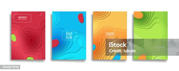 Bright Gradient Color Abstract Line Pattern Background Cover Design