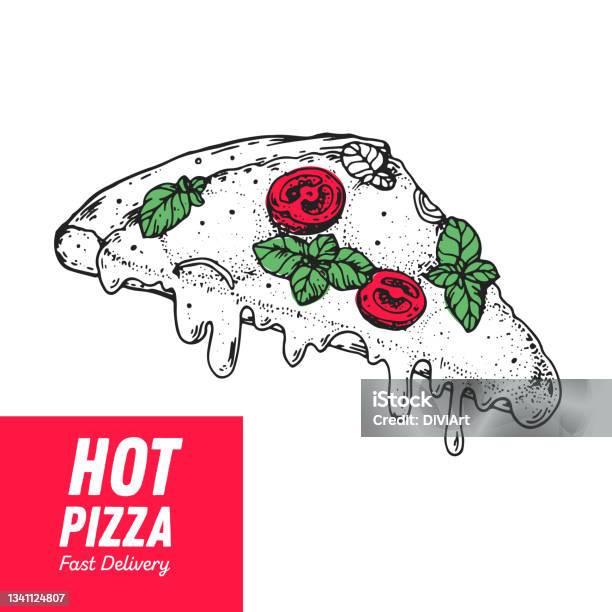 Ilustrasi Digambar Tangan Pizza Italia Irisan Pizza Templat Desain ... Ilustrasi Digambar Tangan Pizza Italia Irisan Pizza Templat Desain ...