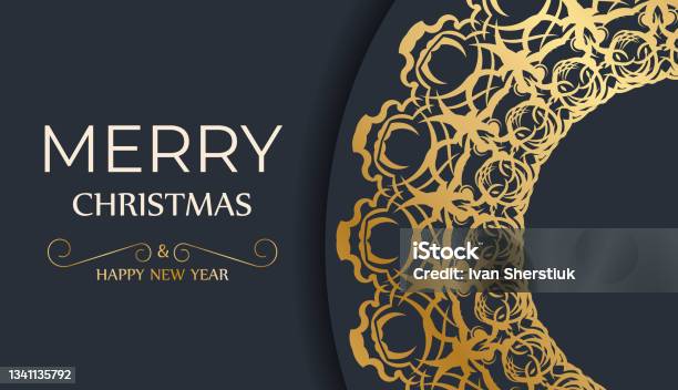 Brosur Meriah Selamat Natal Dan Selamat Tahun Baru Dengan Warna Biru