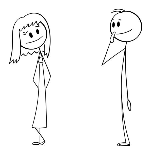 Girl Stick Figure Cartoon Black And White