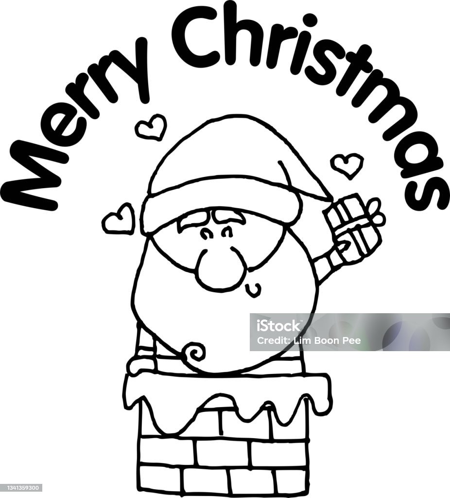 Vector Illustration Cartoon Santa Claus Snowman Christmas Card Series