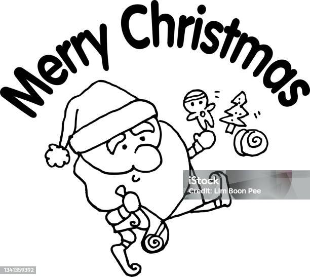 Vector Illustration Cartoon Santa Claus Snowman Christmas Card Series