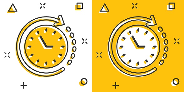 Icône Dhorloge Dans Un Style Comique Regardez Lillustration Vectorielle