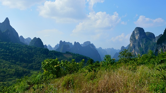 Karst Peakforest Landform Along Lijiang River Stock Photo - Download ... Karst Peakforest Landform Along Lijiang River Stock Photo - Download ...