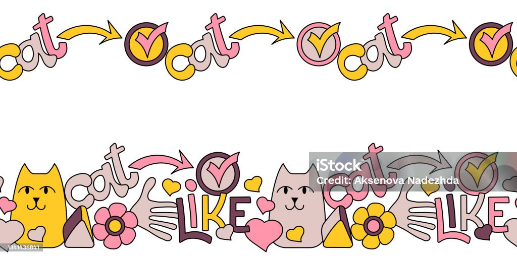 Ilustración de Banner De Dibujos Animados De Cats Borde Horizontal Sin ... Ilustración de Banner De Dibujos Animados De Cats Borde Horizontal Sin ...