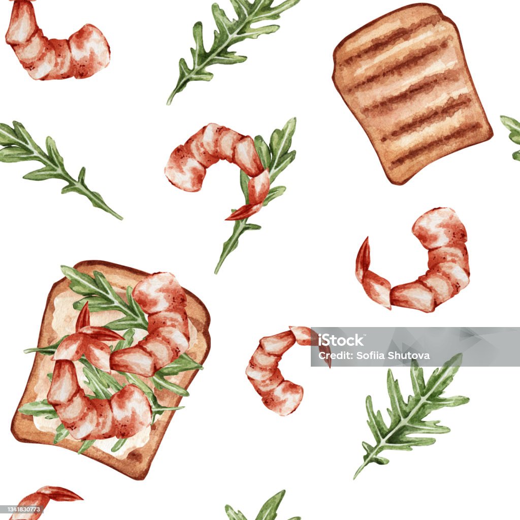 Motif Sans Couture Avec Des Fruits De Mer Sur Fond Blanc Texture Avec